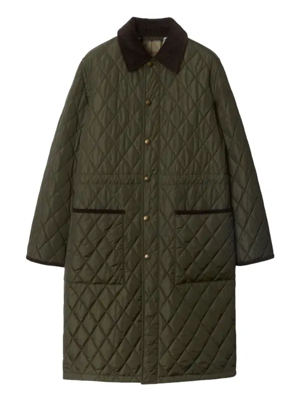 Burberry Quilted Car Coat - Green