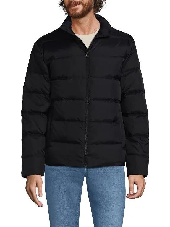 LANDS' END Wide Channel 600 Fill Power Down Puffer Jacket - Black