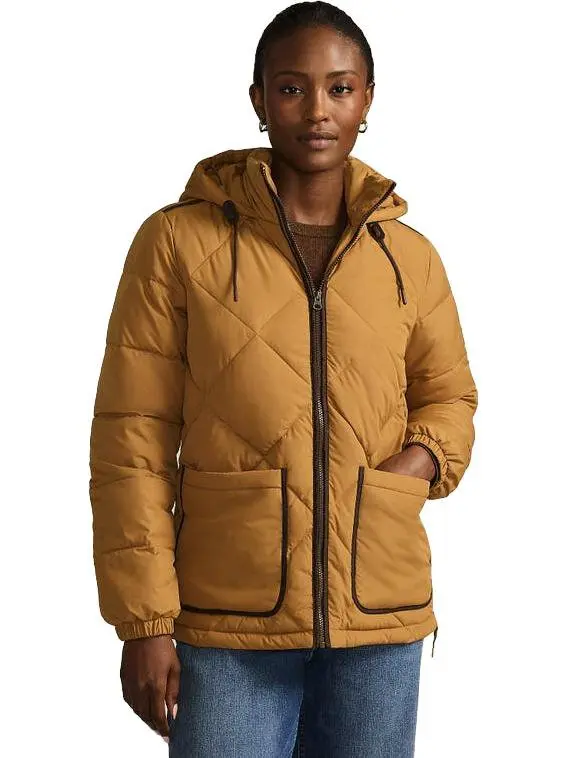 LANDS' END Featherfree Insulated Diamond Quilted Jacket - Canyon Camel
