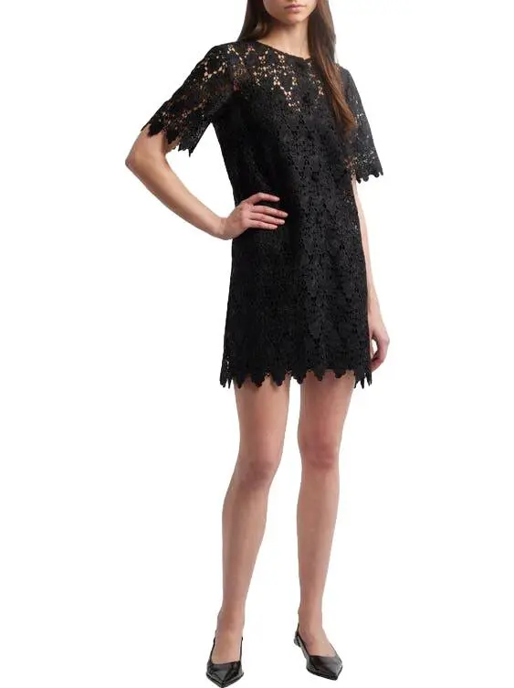 FRAME The Lace Button-front Dress - Black