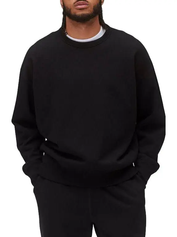 Reigning Champ Midweight Terry Relaxed Crewneck Sweatshirt - Black