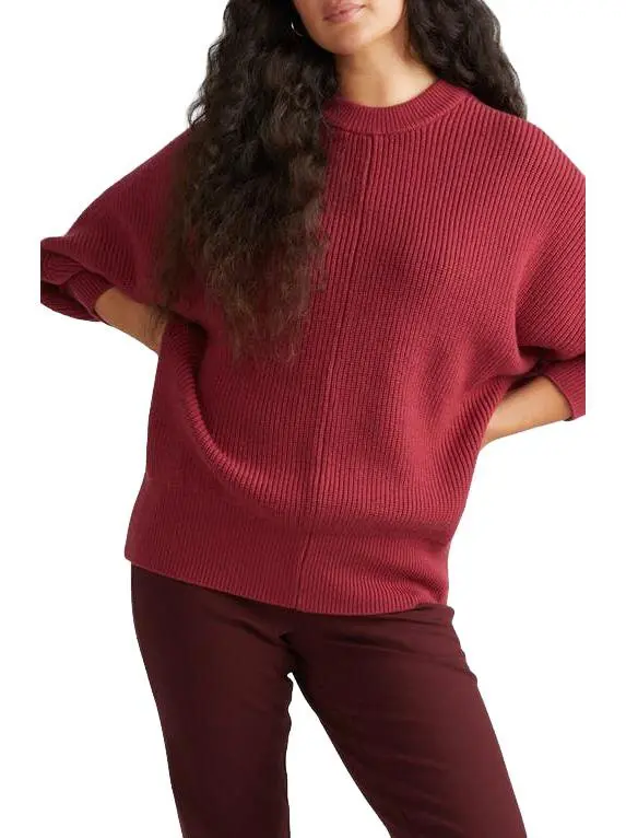 Universal Standard Marguerite Rib Dolman Sleeve Sweater - Savvy Red