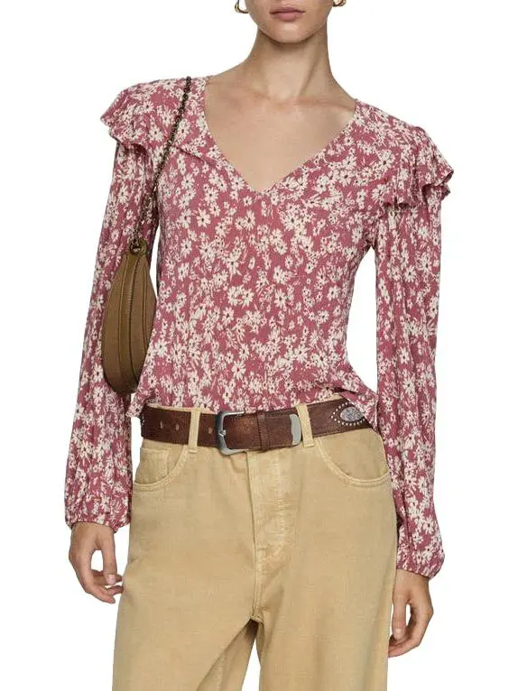 Mango Ruffle Top - Pink