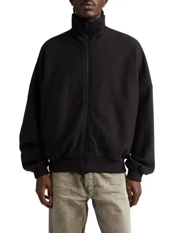 Fear Of God High Neck Cotton & Wool Jacket - Black