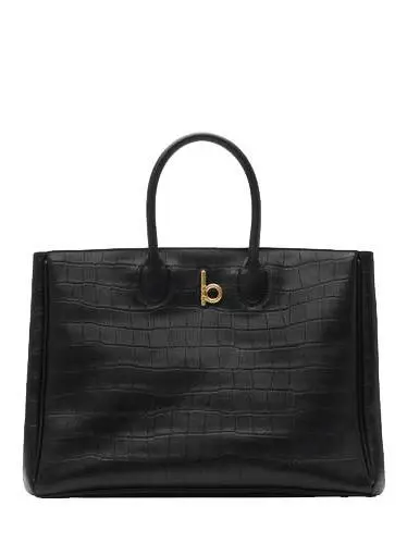 Burberry Medium Rocking Horse Tote - Black