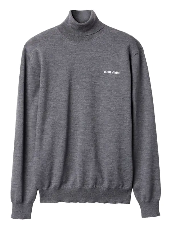 Miu Miu Wool Turtleneck Sweater - Ardesia