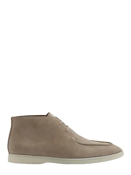 REISS Loftus Lace-up Suede Chukka Boots - Light Stone