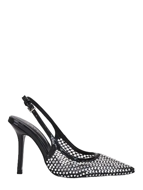 Raye Roma Slingbacks - Black Mesh Diamante