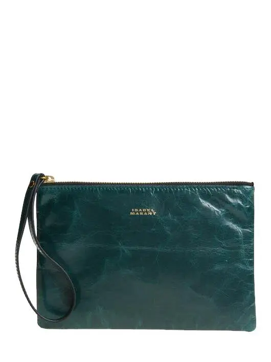 Isabel Marant Mino Leather Pouch - Dark Green