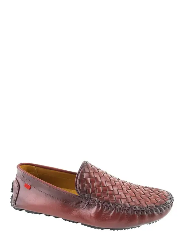 MARC JOSEPH NEW YORK Spring Street Woven Leather Loafer - Wine Basket Napa