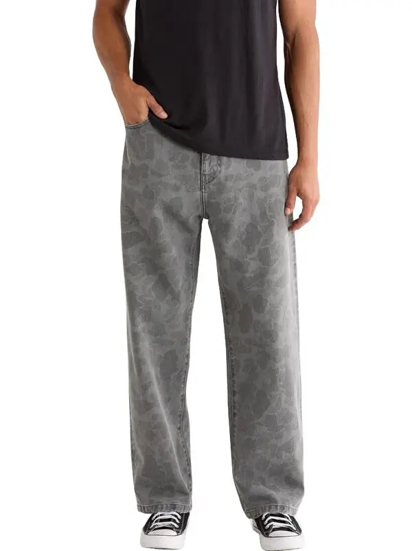 Carhartt Work In Progress Duck Landon Camo Loose Tapered Organic Cotton Jeans - Camo Duck Black