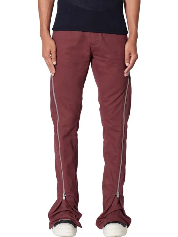 Mnml D519 Zip Flare Leg Jeans - Red