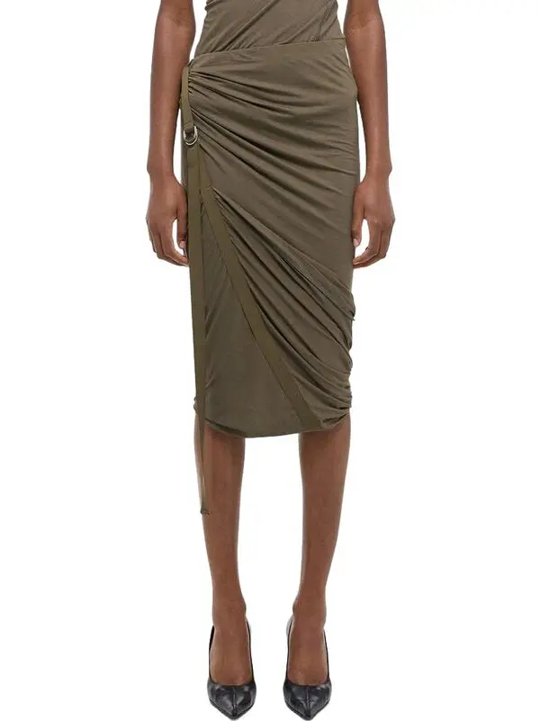 Helmut Lang Wind Jersey Skirt - Olive - F0x