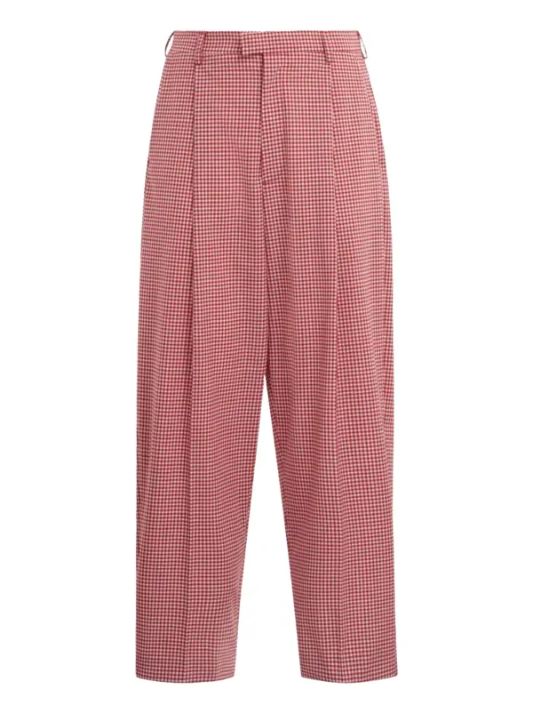 Marni Check Pattern Trousers - Red