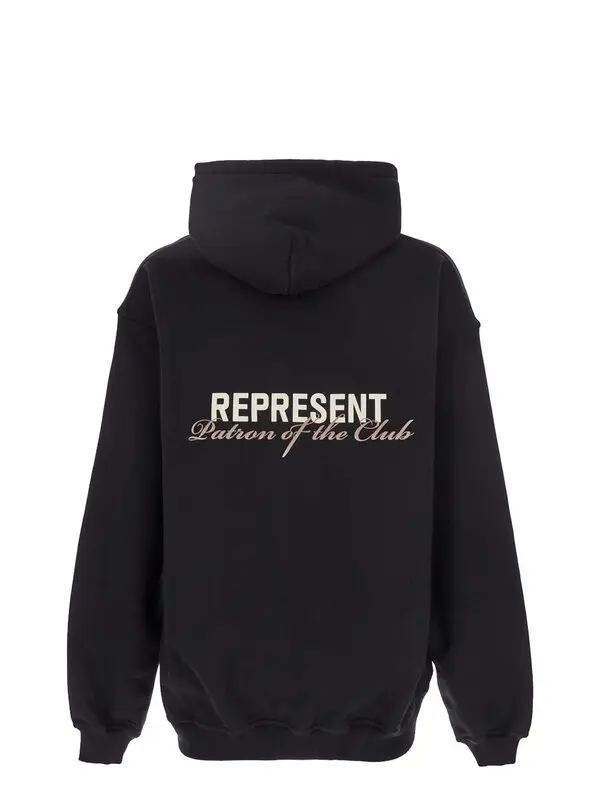REPRESENT Cotton Logo Hoodie - Black