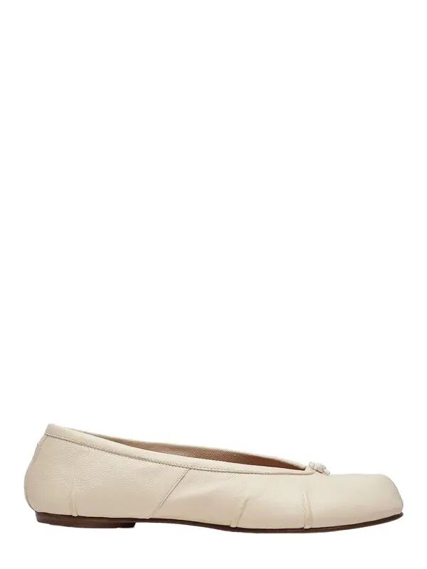 MAISON MARGIELA Tabi Leather Ballet Flats - Ivory