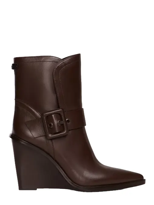 Rudsak Leather Wedge Ankle Boots - Natural