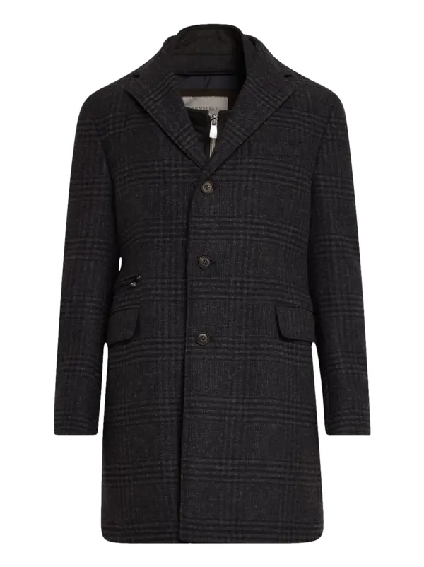 Corneliani Plaid Overcoat - Charcoal