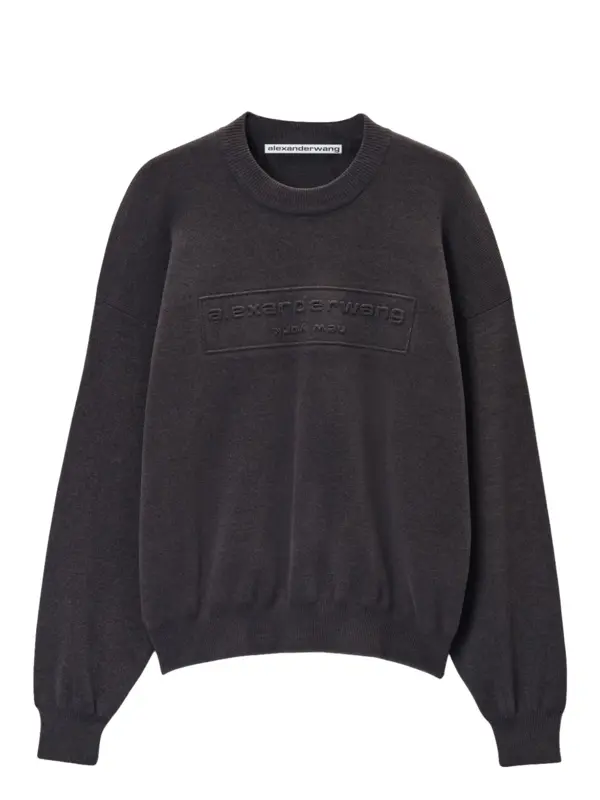 Alexander Wang Logo-embossed Sweater - Grey