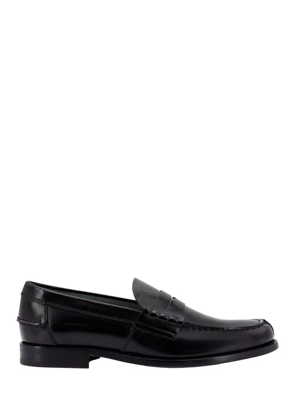 TOD'S Leather Loafer With Logo Detail - Black