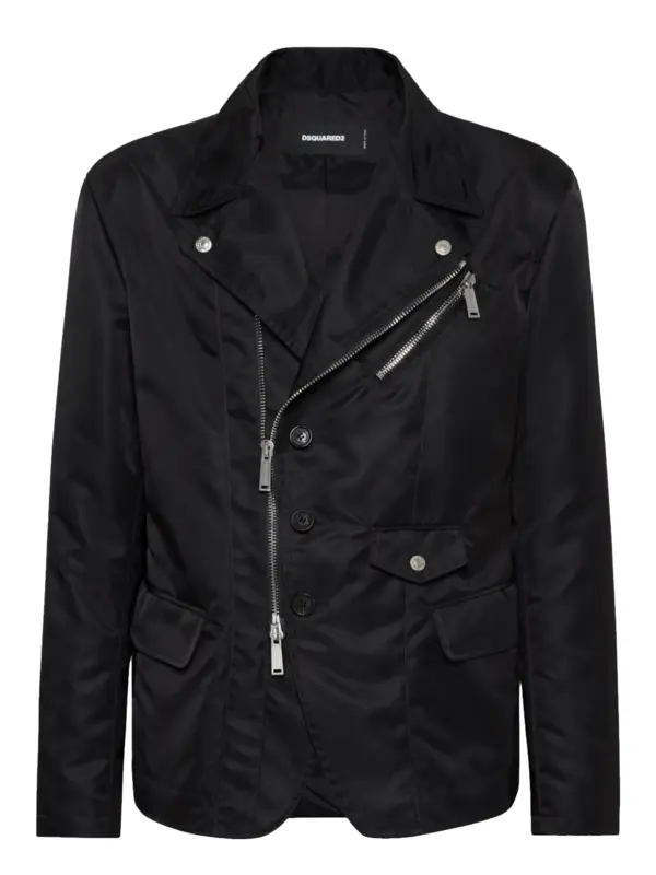 Dsquared2 Satin Biker Jacket - Black