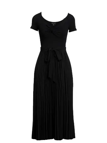 Guess Midi Pleated Stretch Dress - Black