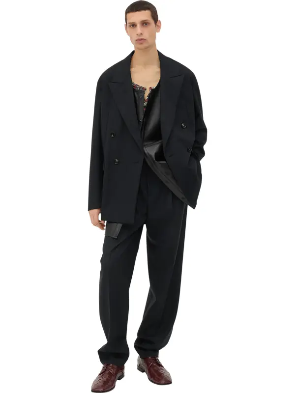 Bottega Veneta Striped Wool Jacket - Black/dark Blue