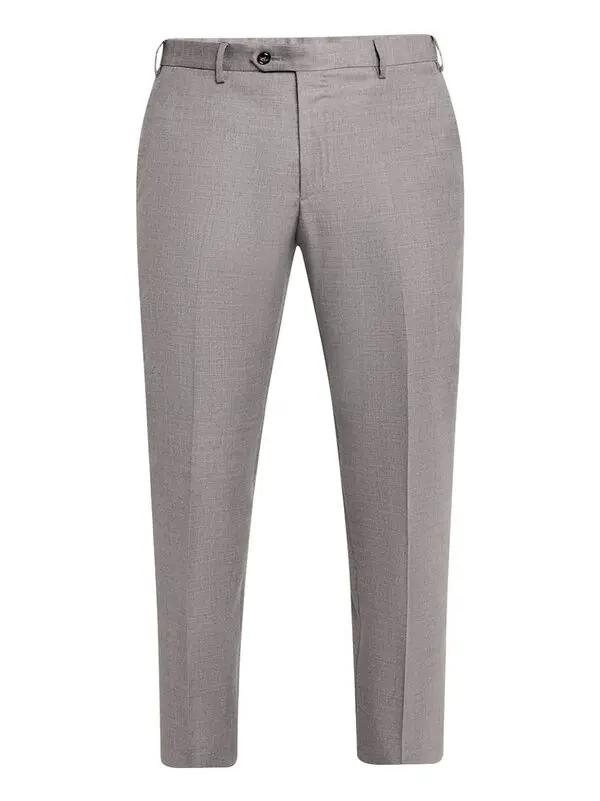 Giorgio Armani Wool Flat-front Trousers - Grey