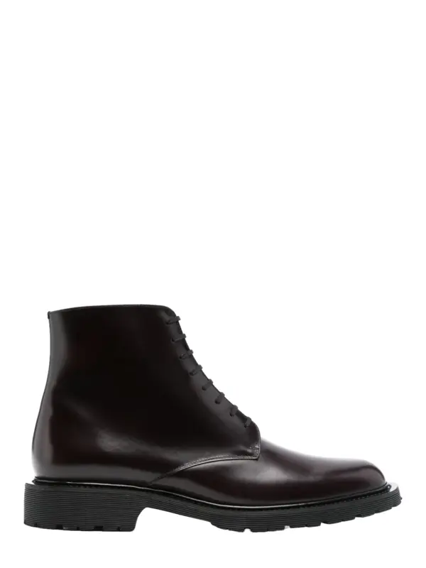 Saint Laurent Leather Ankle Boots - Brown