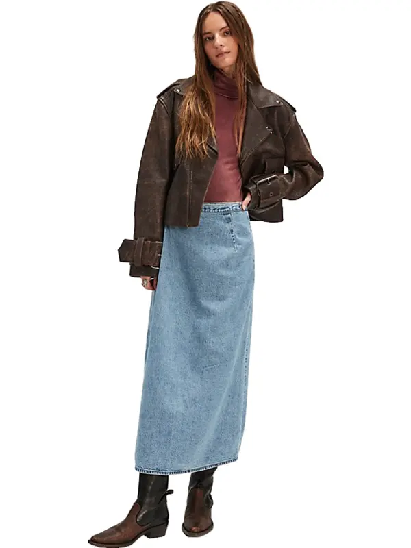 Rolla's Charlie Denim Maxi Skirt - Mid Vintage Blue