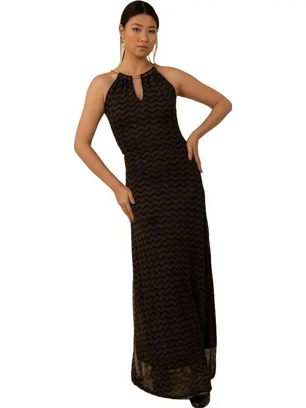 Hale Bob Lyra Halter Dress - Black