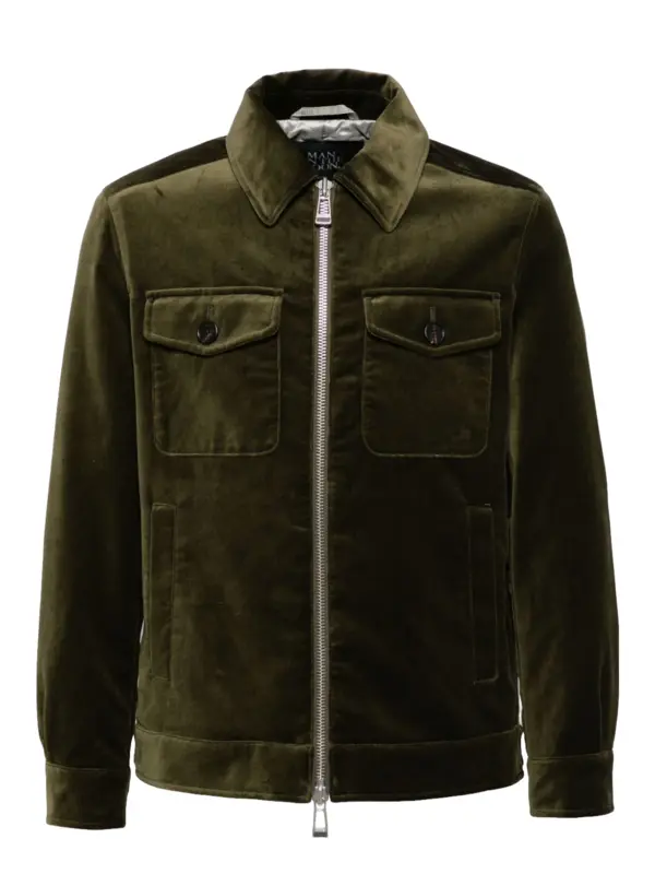 MAN ON THE BOON. On The Boon Velour Multi-pockets Jacket - Green
