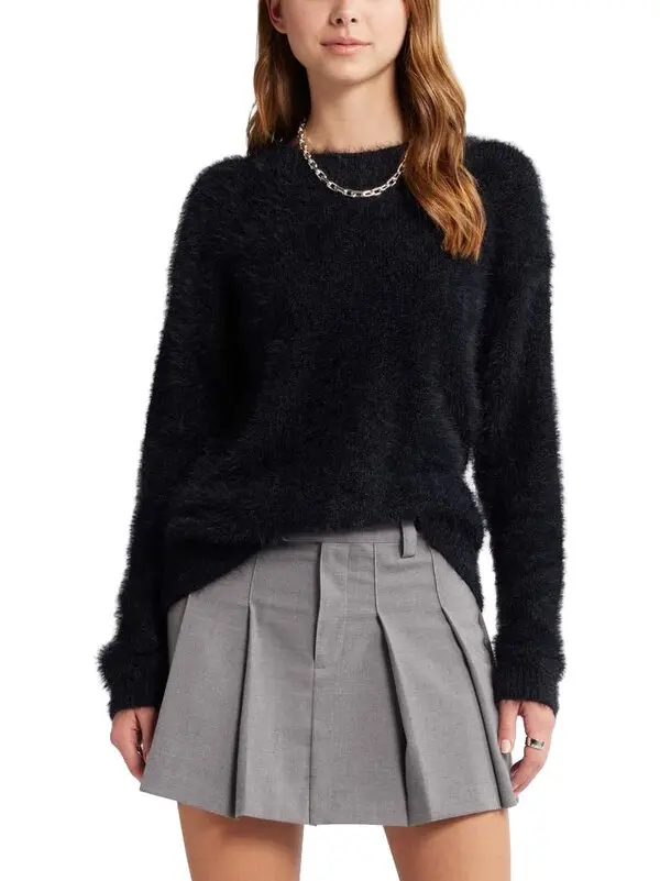 OPEN EDIT Relaxed Fit Sweater - Black