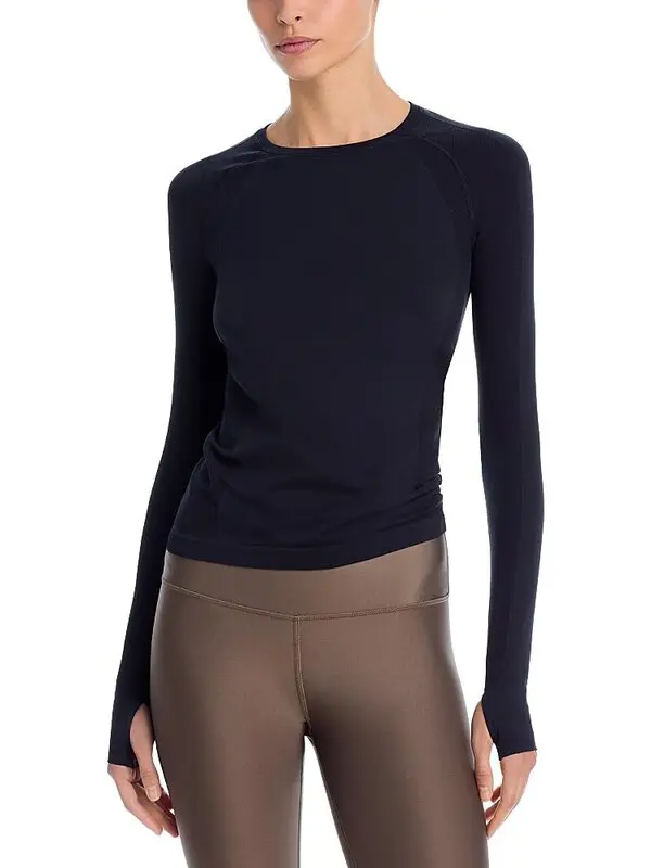 Sweaty Betty Athlete Seamless Long Sleeve Crew Top - Black
