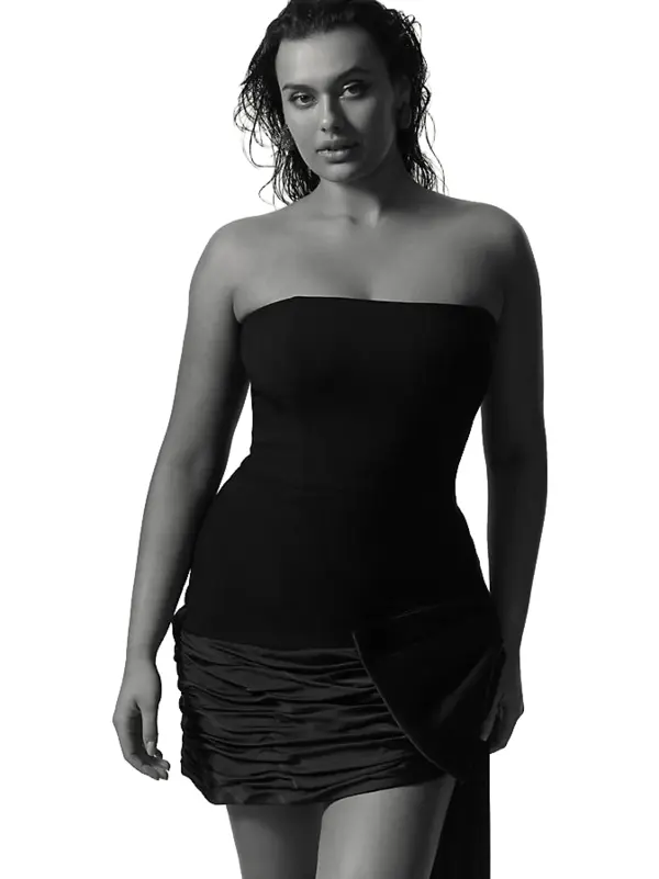 HUTCH Strapless Bow Mini Dress - Black