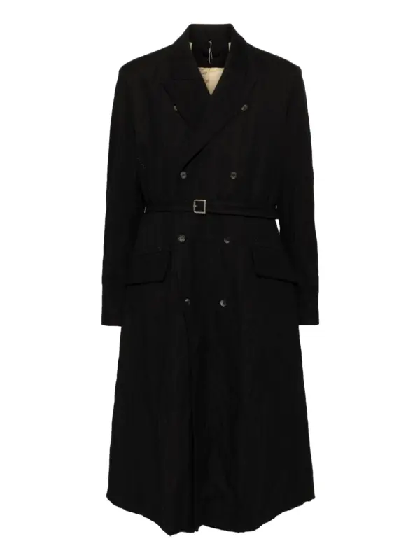 Masnada Single-breasted Coat - Black