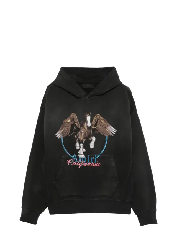 Amiri Pegasus Print Hoodie - Black