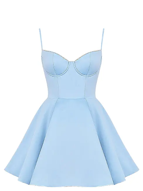 House Of Cb Minimoiselle Tulle Satin Mini Dress - Cinderella Blue