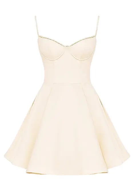 House Of Cb Minimoiselle Tulle Satin Mini Dress - Vintage Cream