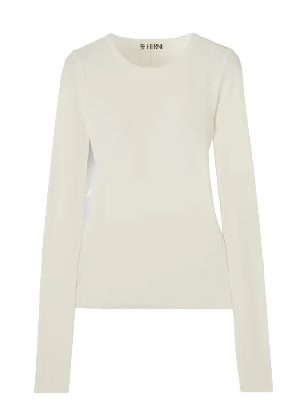 Eterne Ribbed Stretch Top - Cream