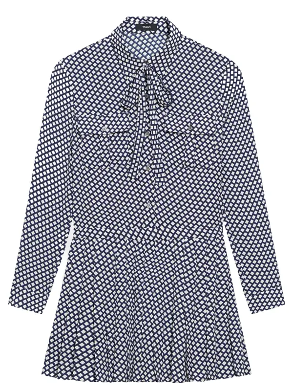 Theory Diamond Printed Mini Dress - Sapphire Multi