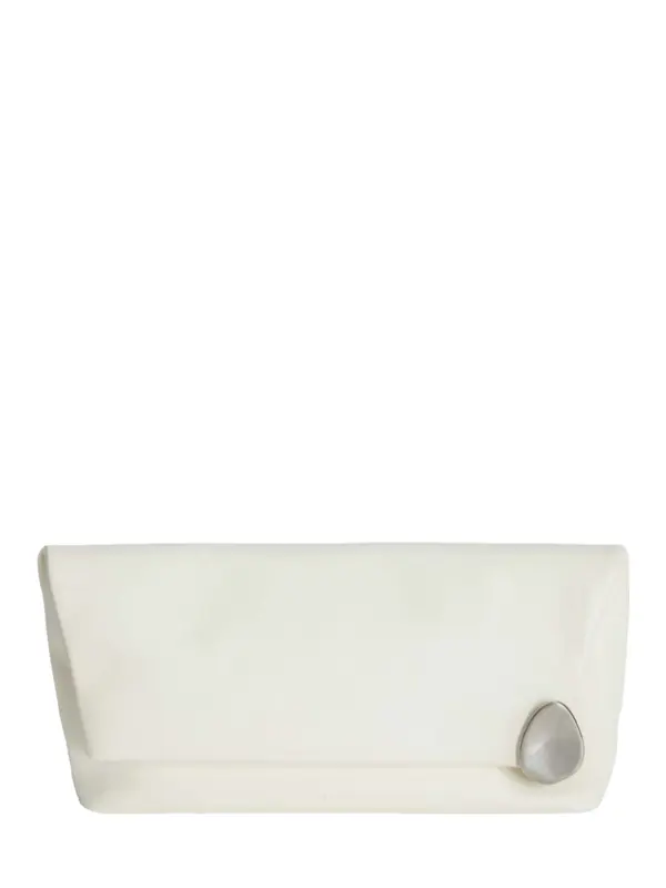 JIL SANDER Gemstone-embellished Clutch - White