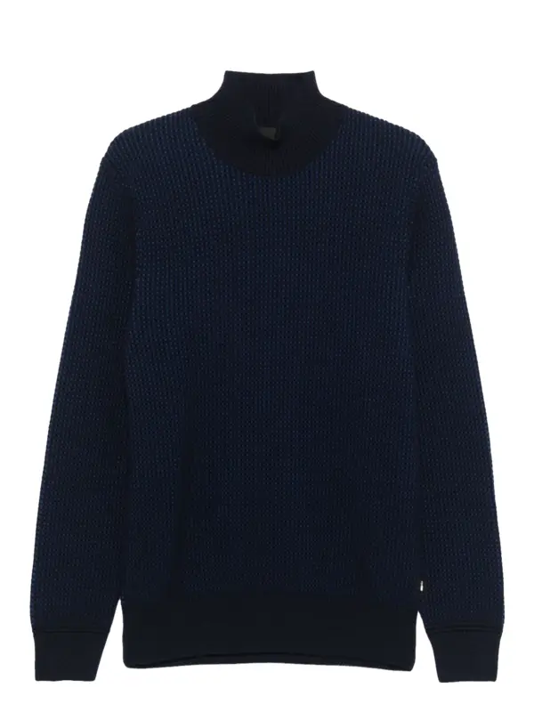 Hugo Boss Half-neck Waffle Knit Sweater - Blue