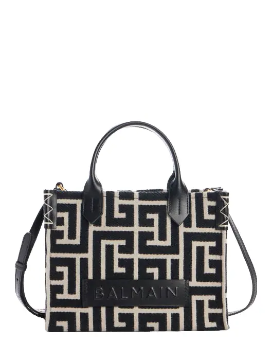 Balmain Small B-army Logo Canvas Shopper Tote - Gfe Black