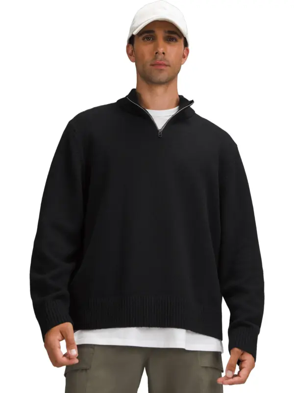 Lululemon Relaxed-fit Half-zip Knit Sweater - Black