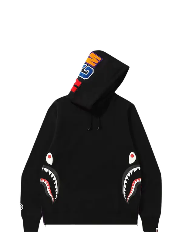 BAPE Shark Wide Zip Pullover Hoodie - Black