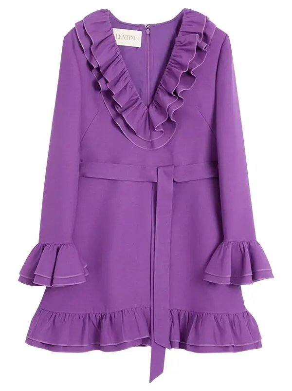 Valentino Garavani Tiered Ruffle Mini Dress - Orchid