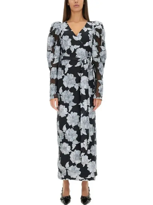 Remain Birger Christensen Long Floral Dress - Black