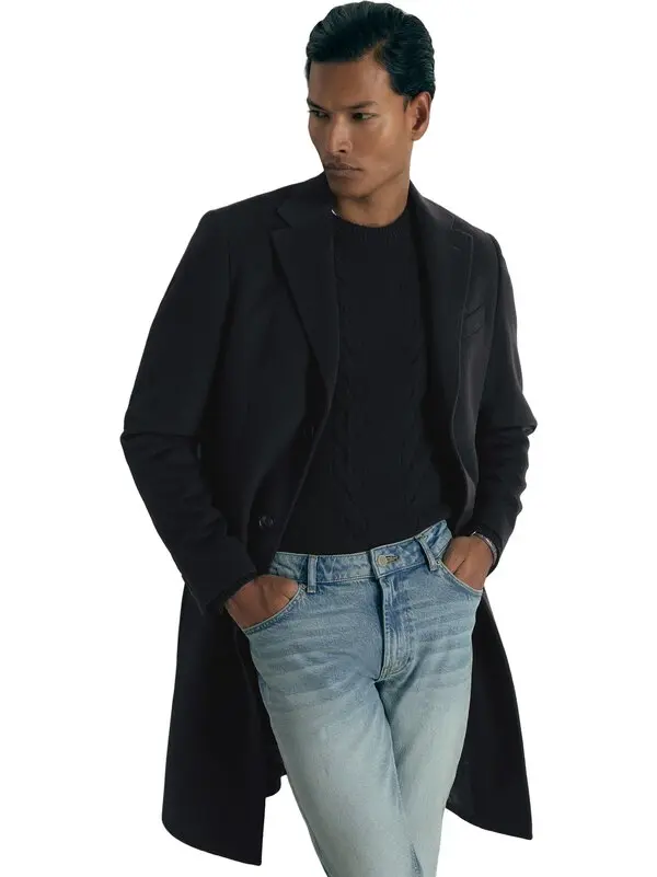 REISS Tycho Atelier Cashmere Overcoat - Navy