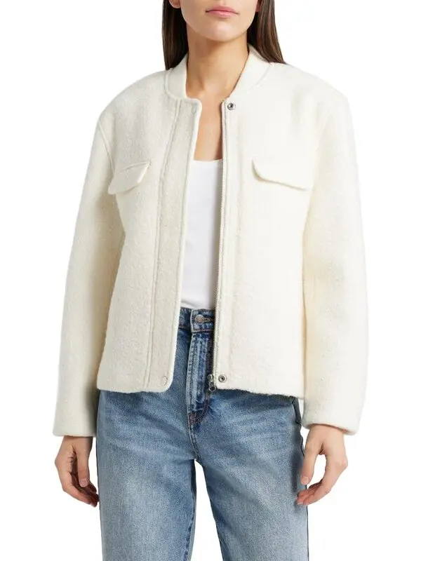 Rails Kinsley Bouclé Wool-blend Jacket - Ivory